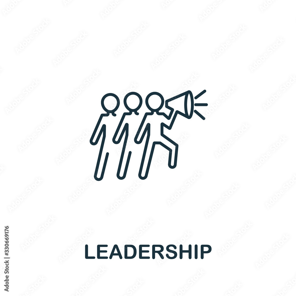Leadership icon from teamwork collection. Simple line element ...