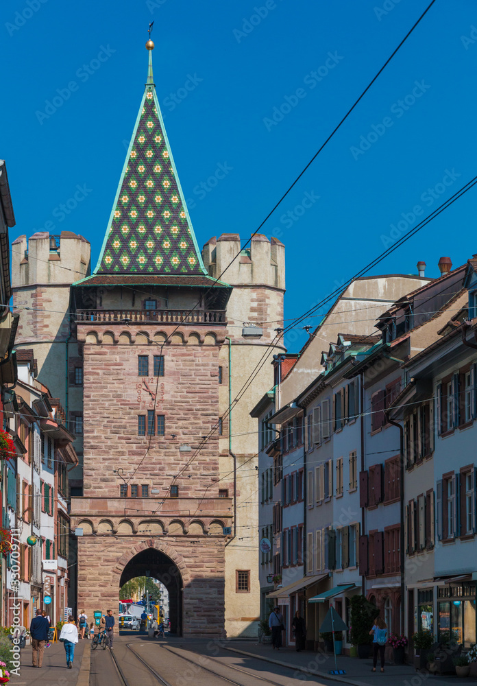 Great close-up view of the Spalentor (Gate of Spalen) in portrait ...