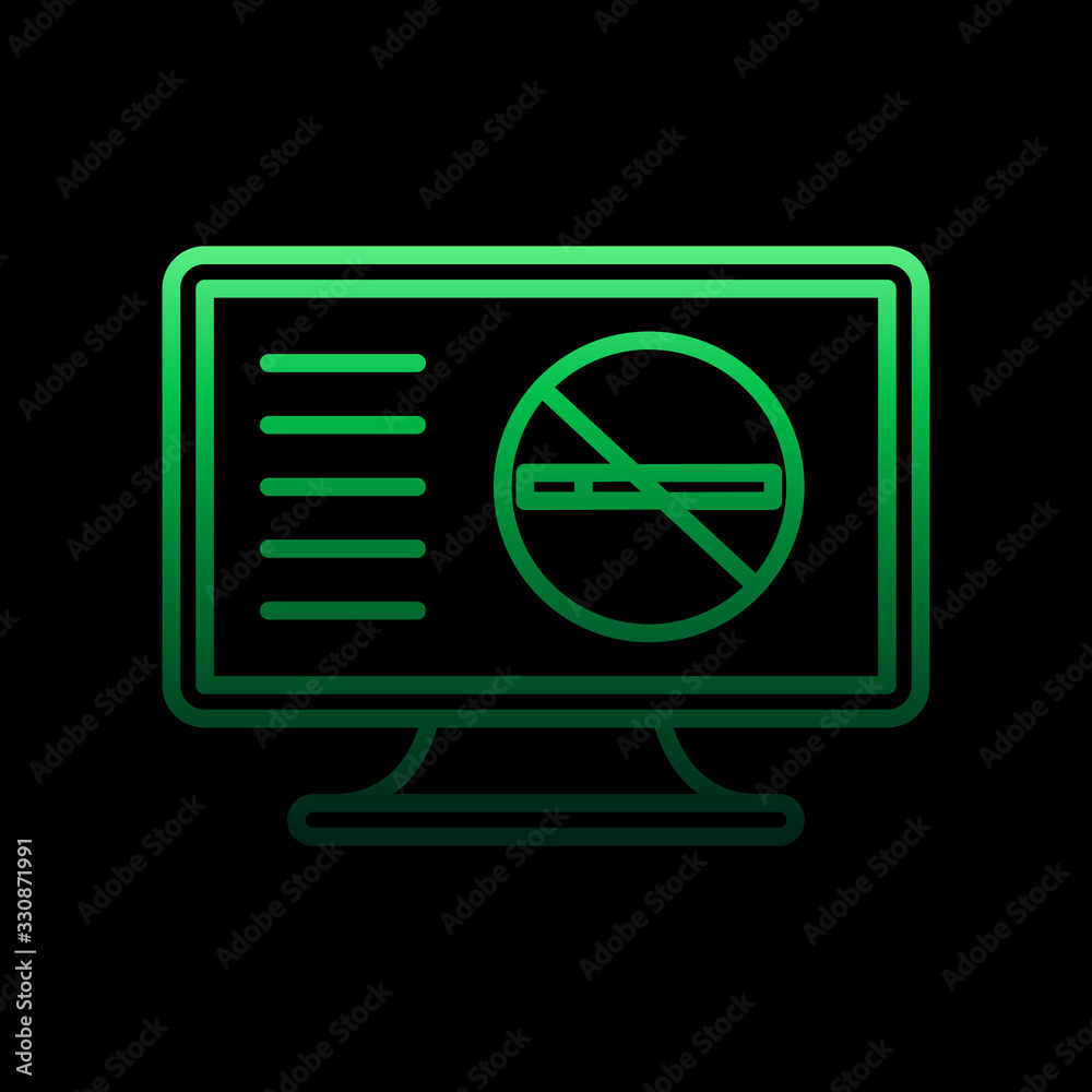 Quit smoking, monitor, computer, healthcare nolan icon. Simple thin ...