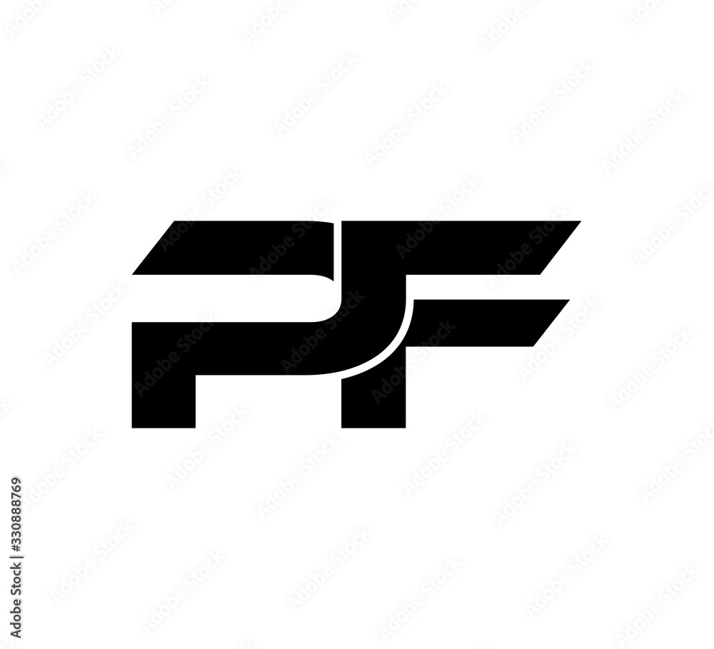 Vector de Stock Initial 2 letter Logo Modern Simple Black PF | Adobe Stock