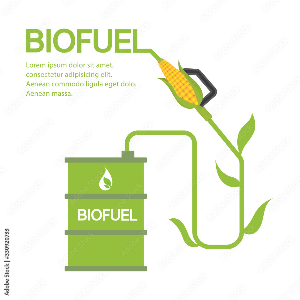 Biofuel concept banner. Green energy. Biofuel - Biomass Ethanol, Made ...