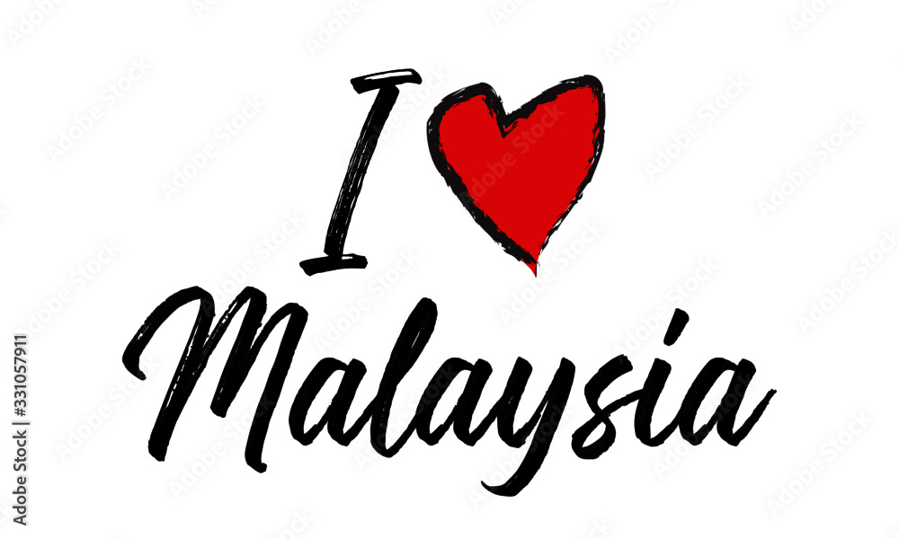 I Love Malaysia Creative Cursive Text Typography Template. Stock Vector ...