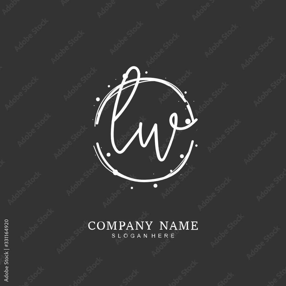Stock-Vektorgrafik „Handwritten initial letter L W LW for identity and ...