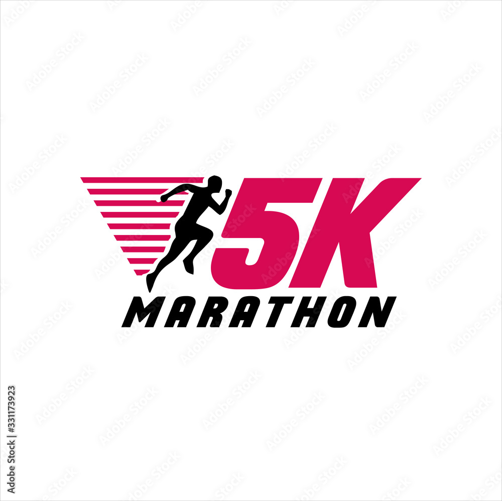 5K Run Logo Design vector Stock symbol .Running logo sport concept . running marathon Logo ...