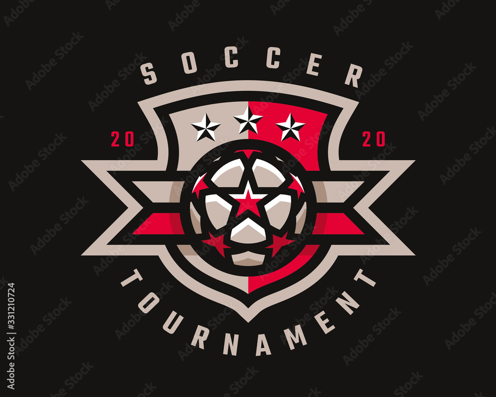 Soccer logo design. Football emblem tournament template editable for ...