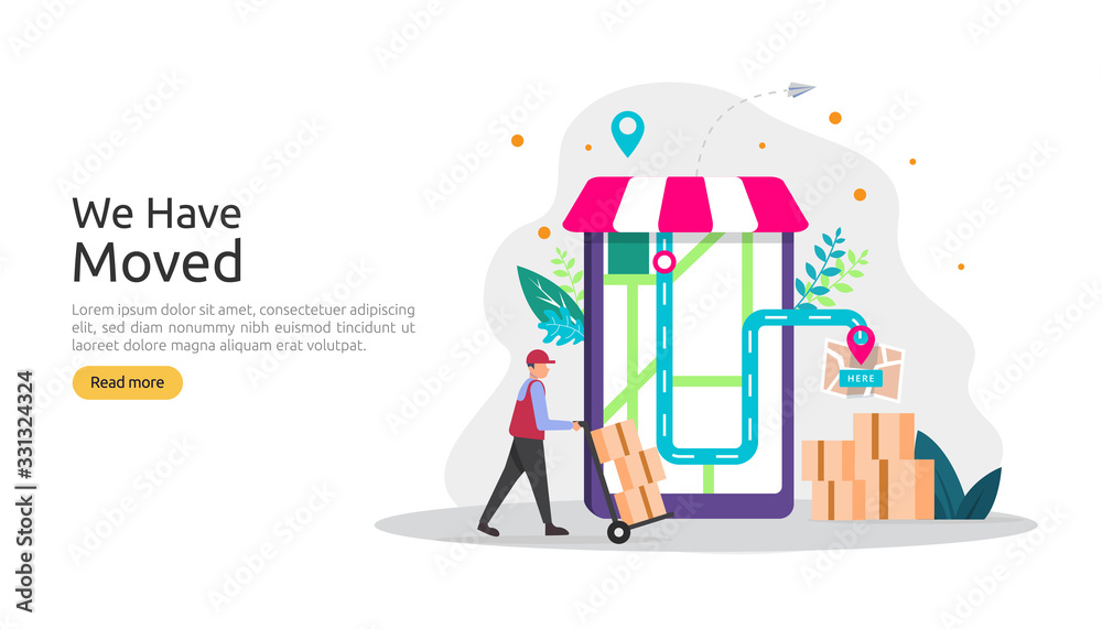 Image vectorielle Stock new location announcement business or change ...