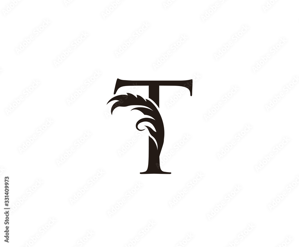 Vintage Letter T Logo. Classic T Letter Design Vector with Black Color ...