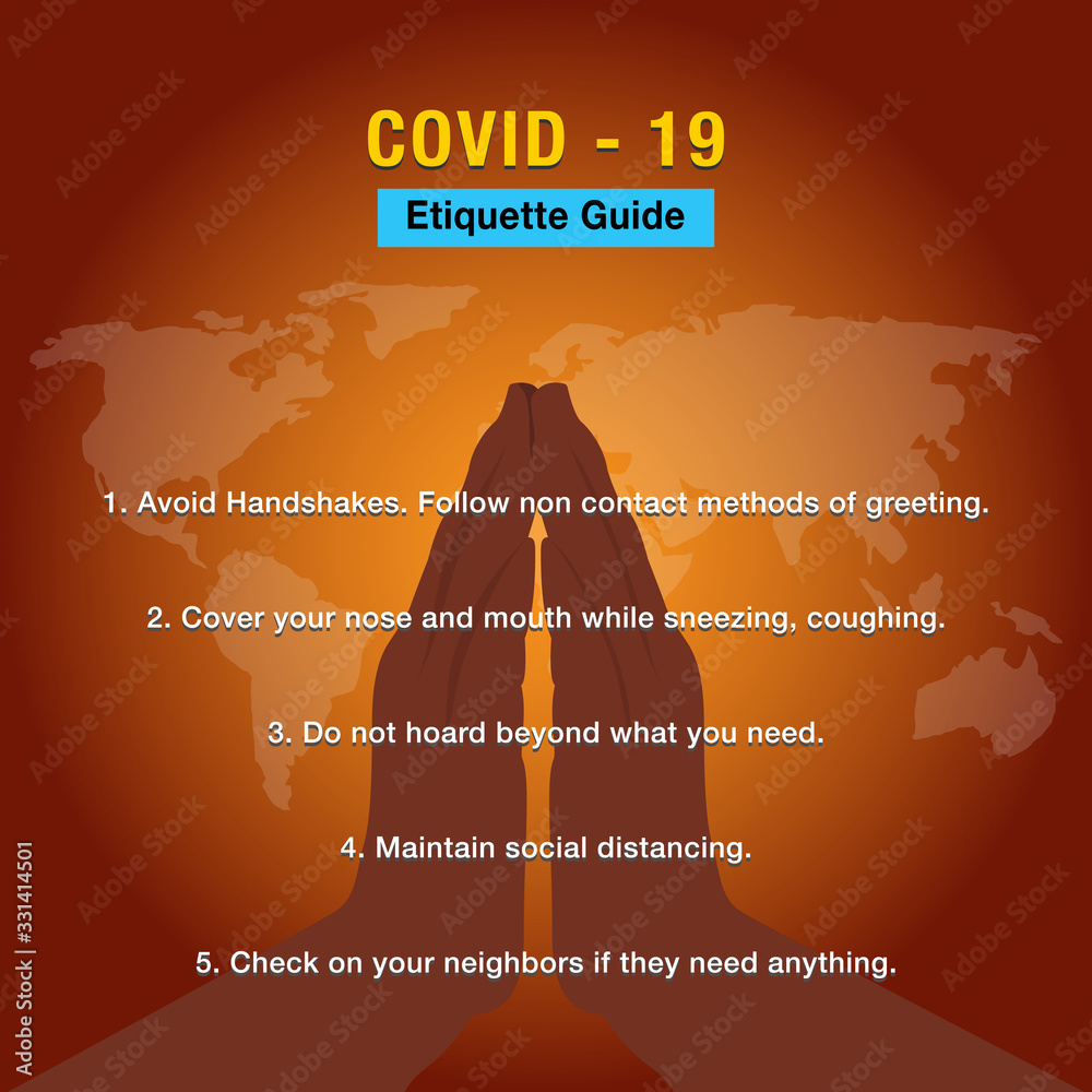 Vector de Stock Covid-19, social responsibilities. General information/guidelines/etiquette ...