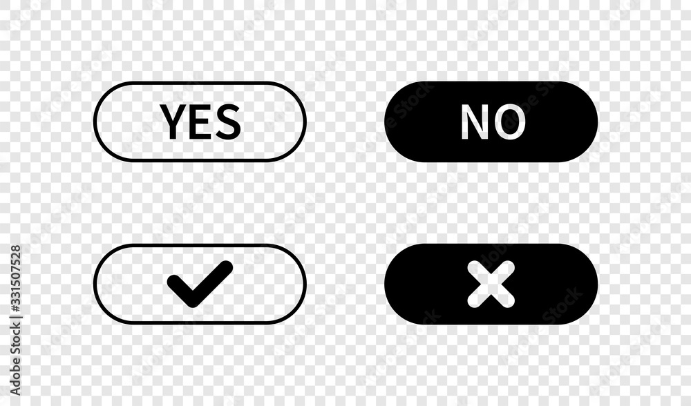 Check mark buttons. Tick and cross buttons. Yes no button. Check mark ...