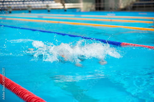 Water splash in swimming pool. Summer vacation holiday. Stock Photo ...