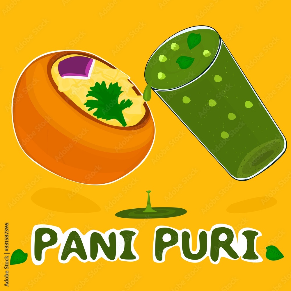 Pani puri indian mumbai street Food Flyer Vector Stock Vector | Adobe Stock