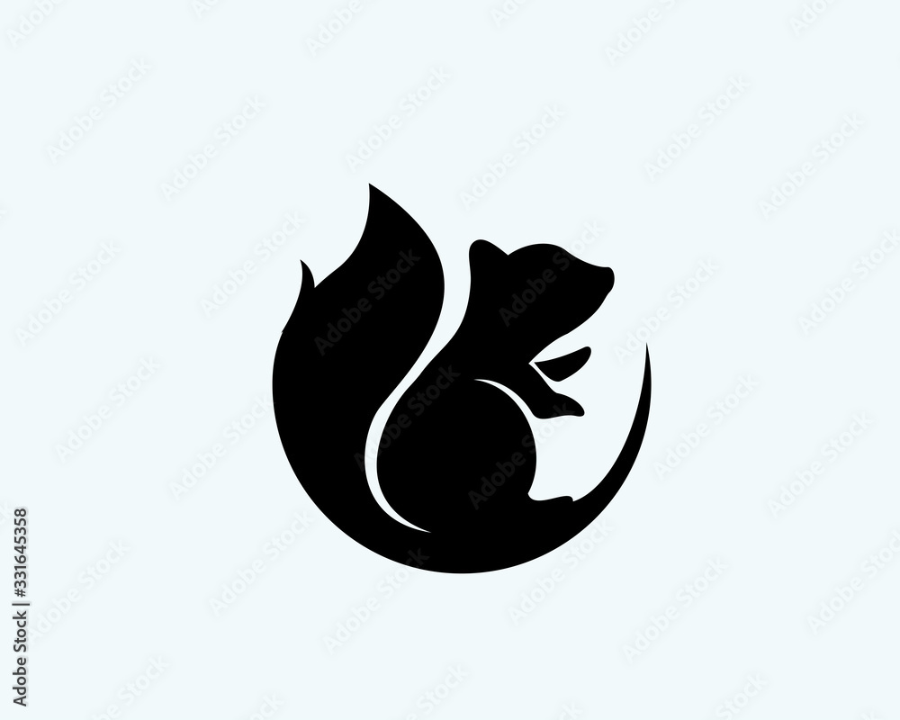 black Circle stand squirrel logo design inspiration Stock Vector ...