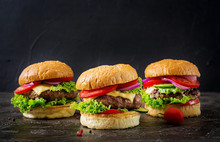 Three Burgers Free Stock Photo - Public Domain Pictures