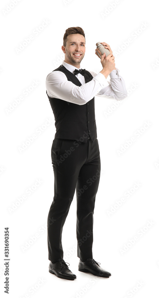 bartender white background