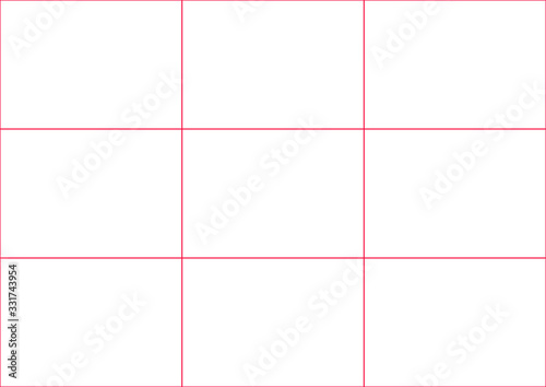 A4 paper, divided into 9 boxes, for education and advertising Stock ...