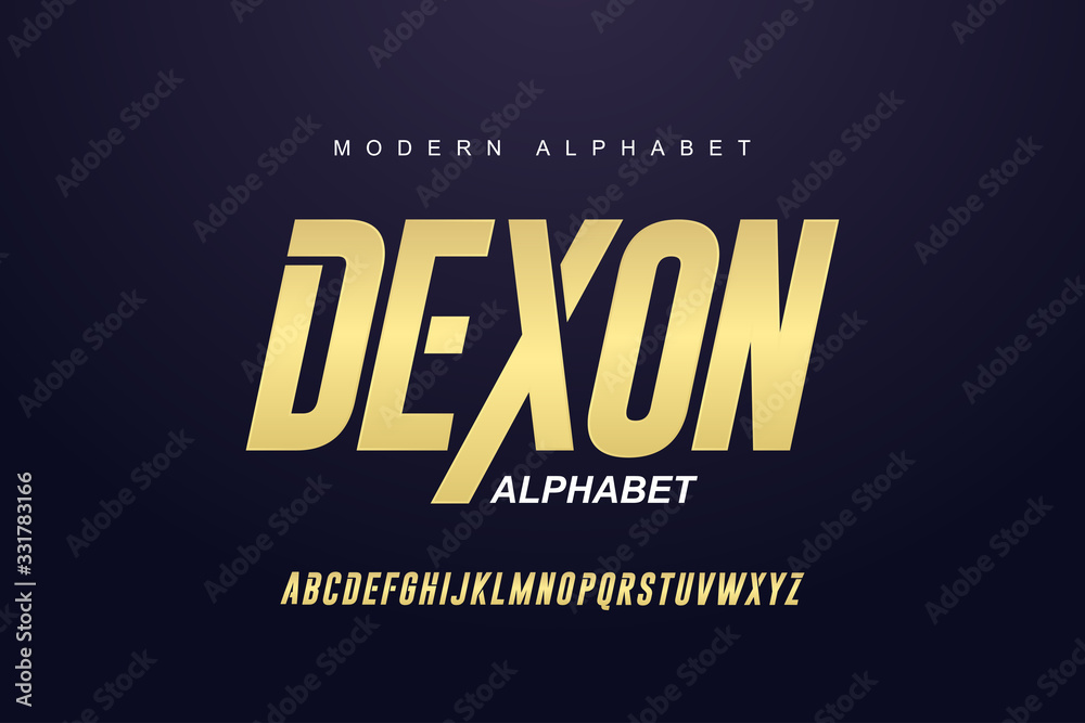 Elegant golden alphabet letters font set. Modern Custom gold Lettering ...