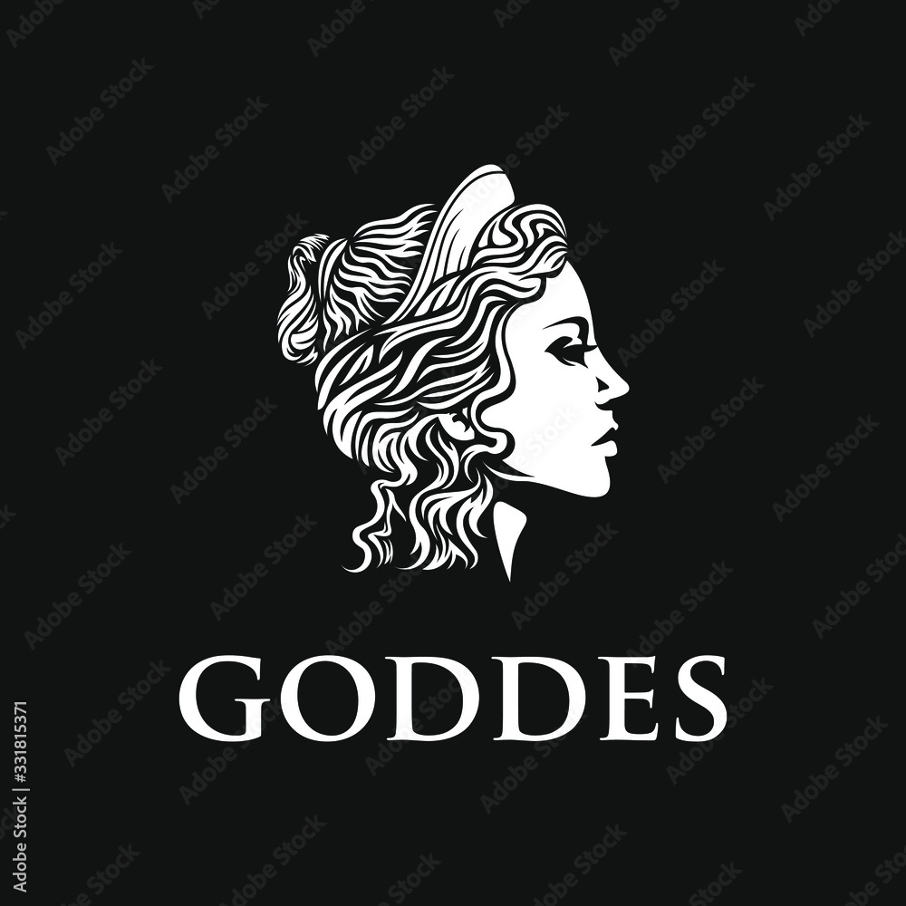 beautiful goddess vector logo design Stock Vector | Adobe Stock