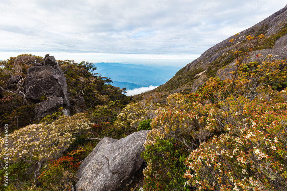 Foto de Stock At the peak of Mount Kinabalu, Sabah, Borneo, Malaysia ...