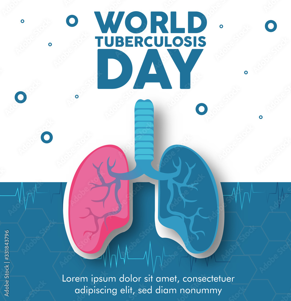 Vetor Vector illustration of World Tuberculosis Day. Poster and Banner ...