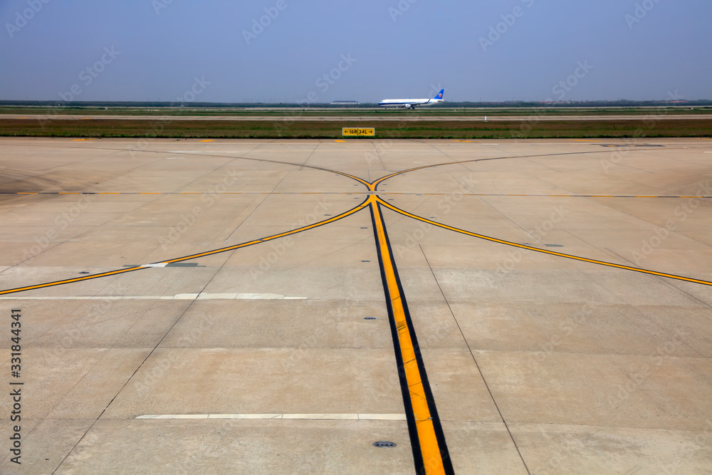 Airport runway warning signs Stock Photo | Adobe Stock