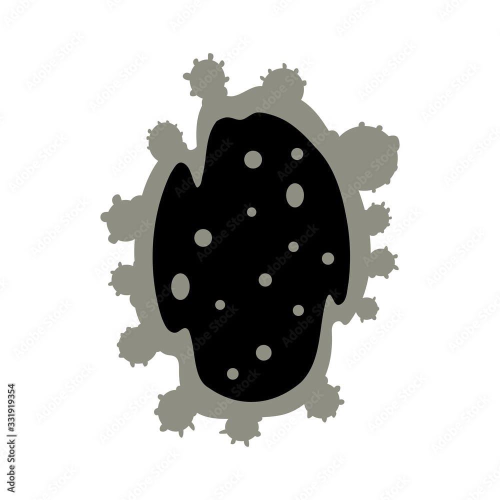abstract black silhouette virus symbol microbe pathogen microorganism ...