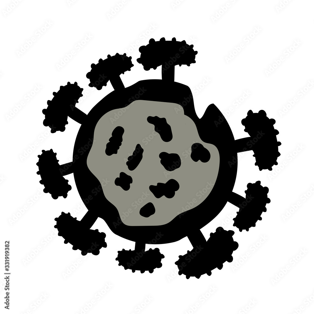 abstract black silhouette virus symbol microbe pathogen microorganism ...