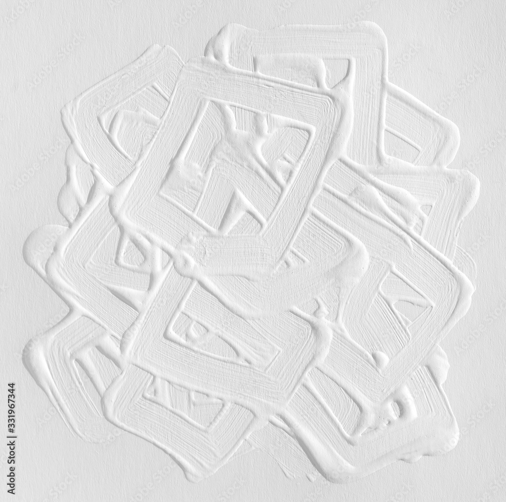 3 d texture of white paint with handmade brush strokes, decor elements ...