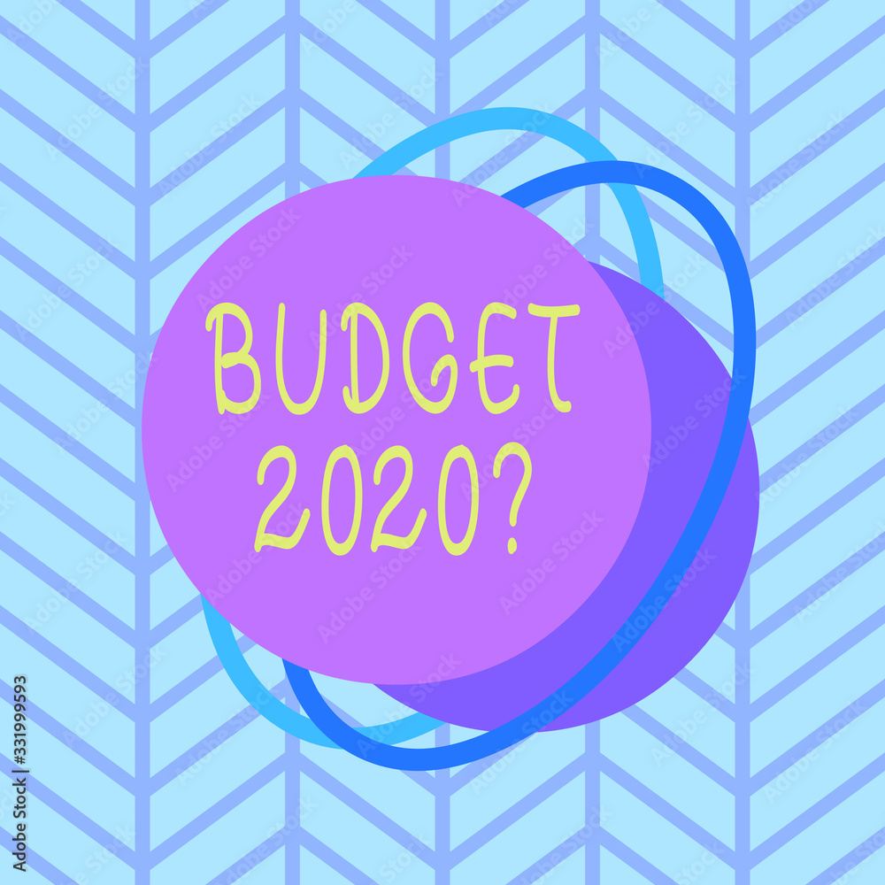 Text sign showing Budget 2020 Question. Business photo text estimate of ...