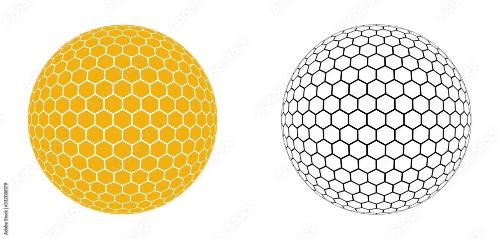 Hexagonal Honeycomb Pattern in Circle Shape Vector Stock Vector | Adobe ...