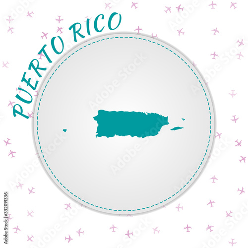 Puerto Rico map design. Map of the country with regions in emerald ...