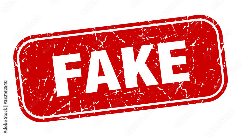 Vetor fake stamp. fake square grungy red sign. do Stock | Adobe Stock