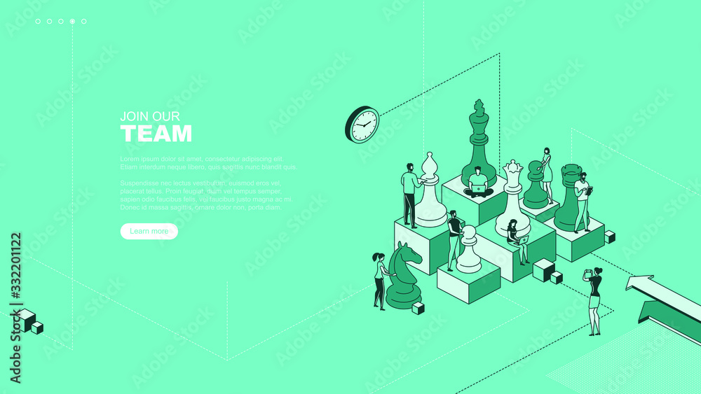 Trendy flat illustration. Join our team page concept. People work ...
