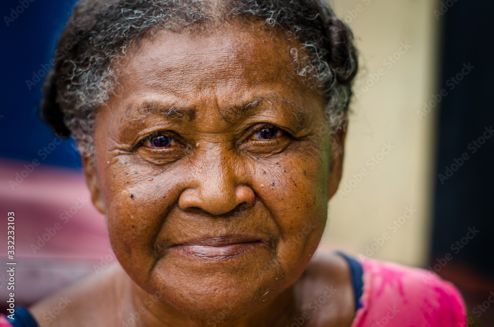 mator lady looking homeless indigenous, smoked with sad face and blue ...