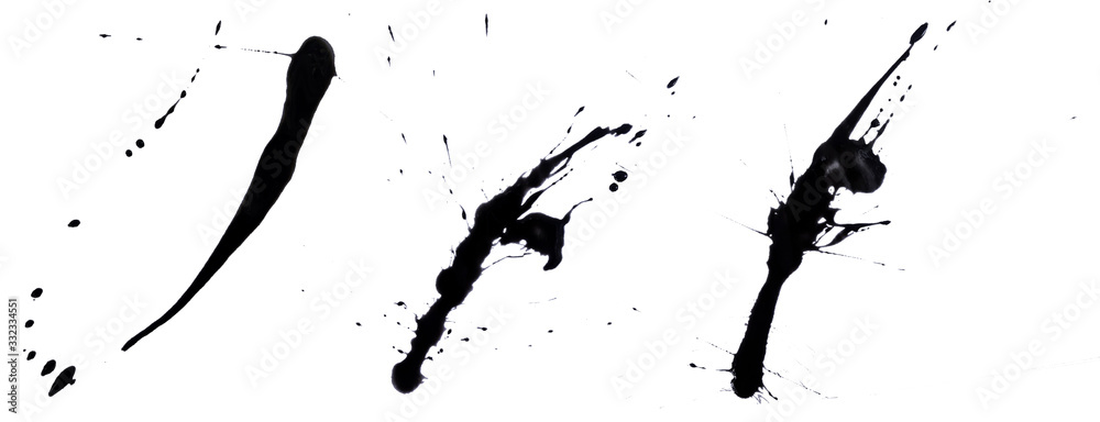 abstract artistic ink black of stain or splash black watercolor paint ...