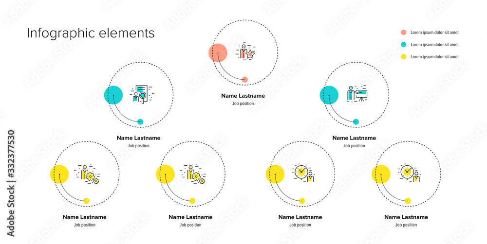 Business hierarchy organogram chart infographics. Corporate ...