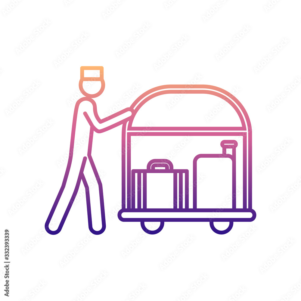 doorman with luggage nolan icon. Simple thin line, outline vector of ...