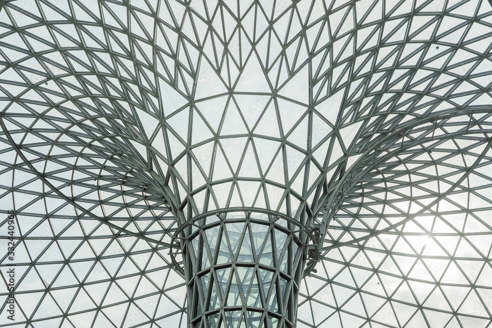 Double Curve Funnel Shaped Architectural Glass Steel Structure Skylight ...