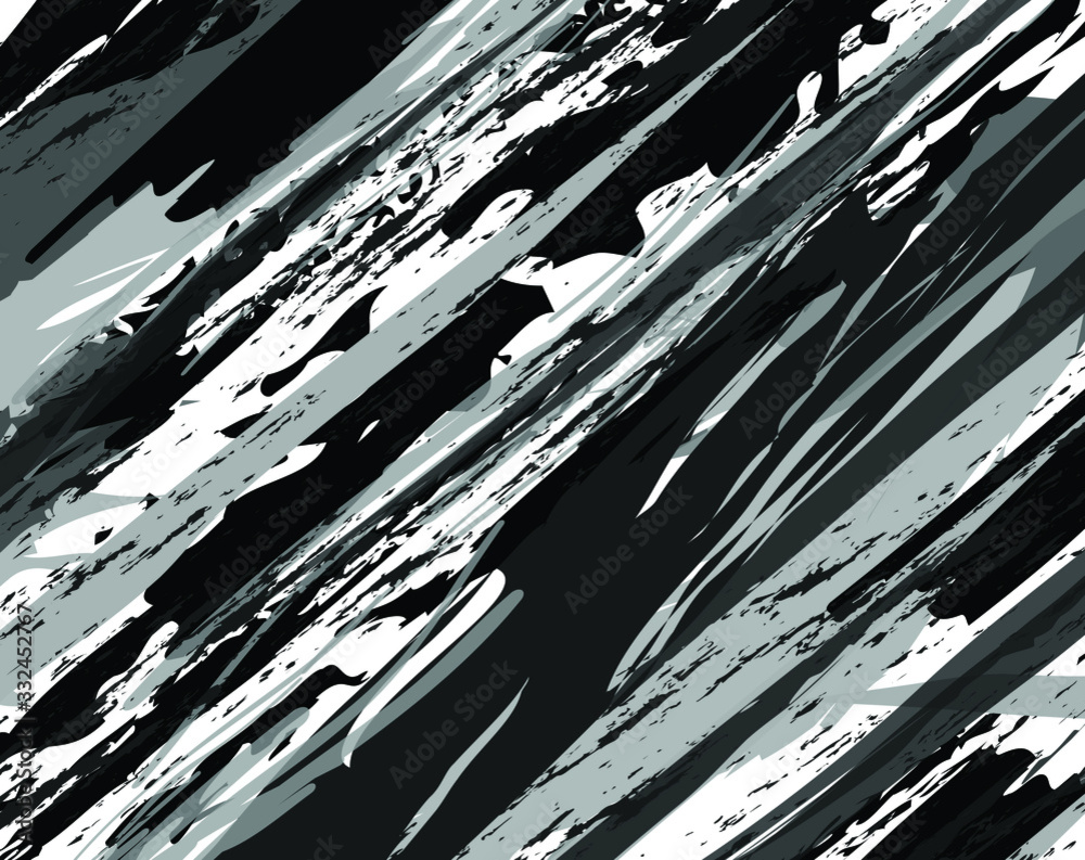 Abstract background with optical illusion wave. Black and white ...