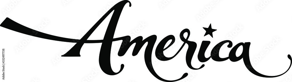 America - custom calligraphy text Stock Vector | Adobe Stock
