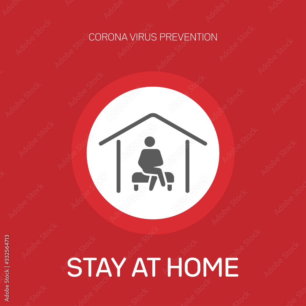 stay at home stay safe, corona prevention design concept, stop corona ...