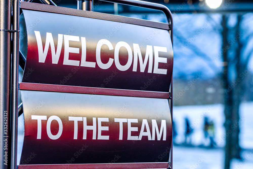 welcome to the team sign Stock Photo | Adobe Stock