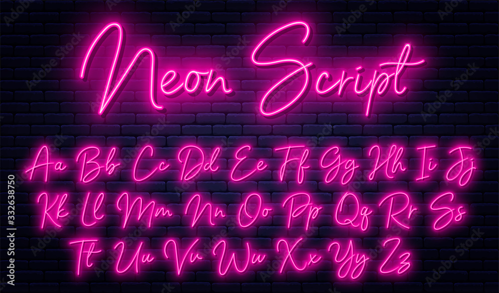 Neon Light Alphabet Letters