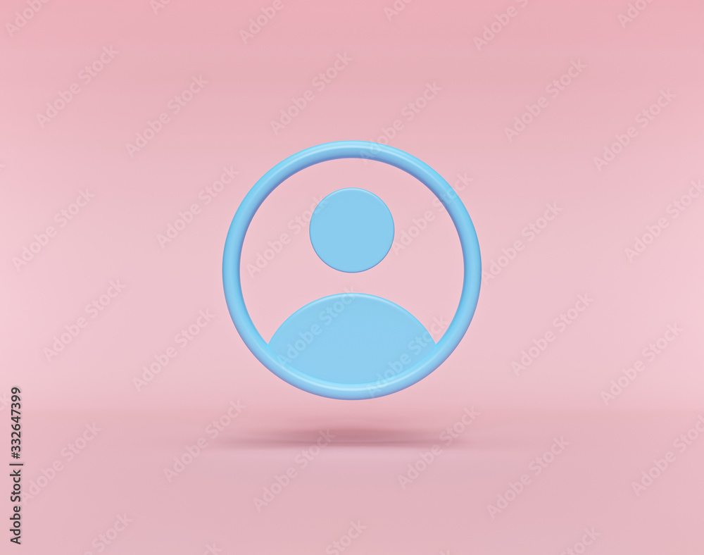 user profile icon or symbol isolated. minimal design. 3d rendering ...