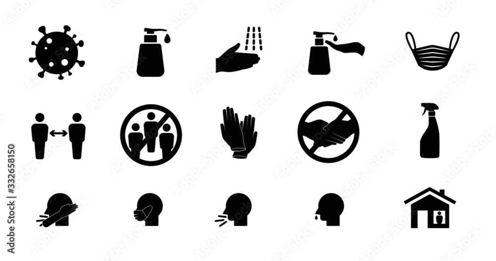 Stock-Vektorgrafik „Corona Symbols“ | Adobe Stock