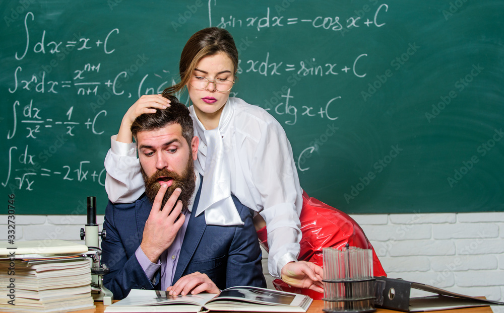 Provoke sexual desire. Desirable girl cuddling teacher. Smart is new ...