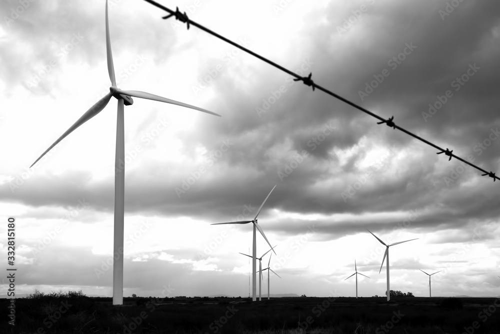 Hopefield wind farm in the Wester Cape South africa. Wind turbines ...
