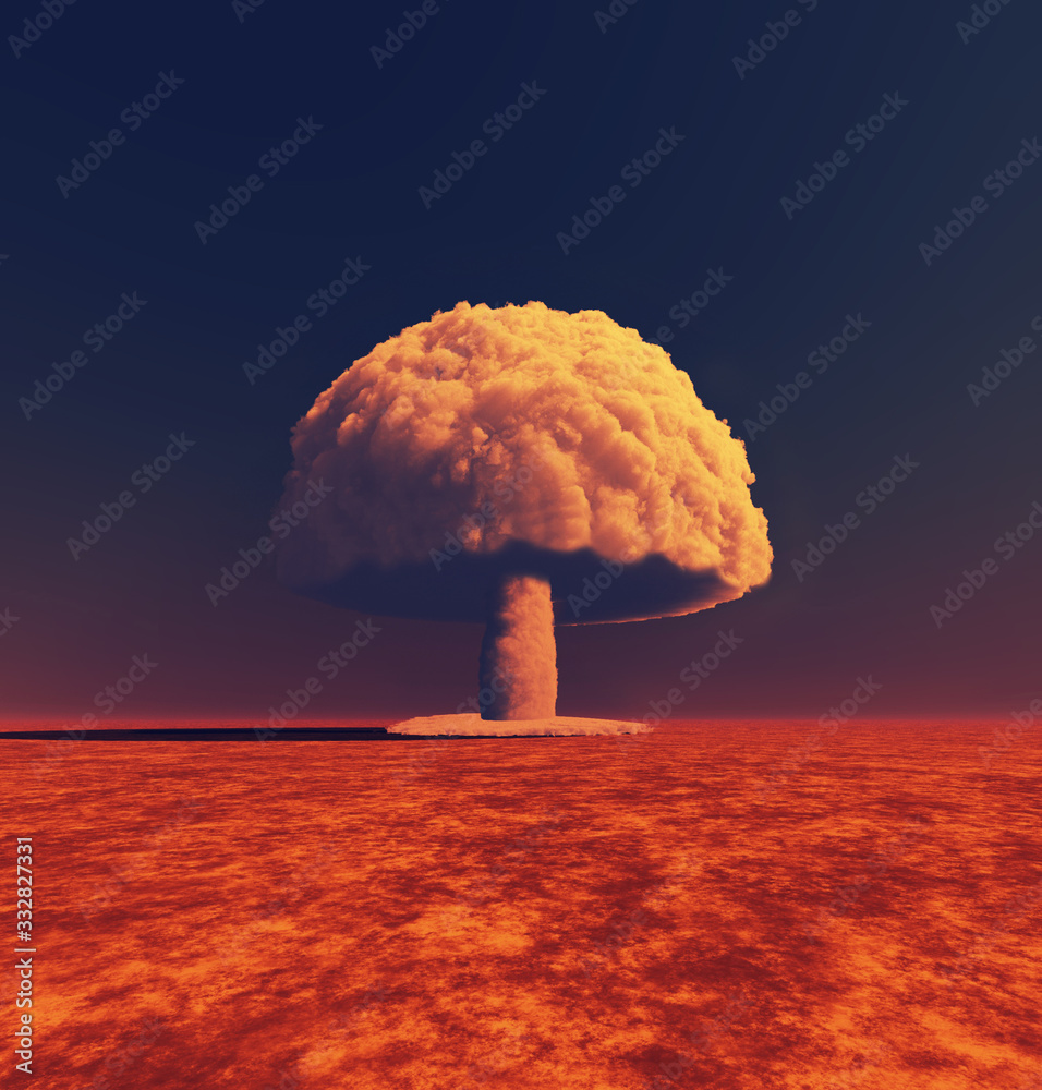 Atomic bomb explosion Stock Illustration | Adobe Stock