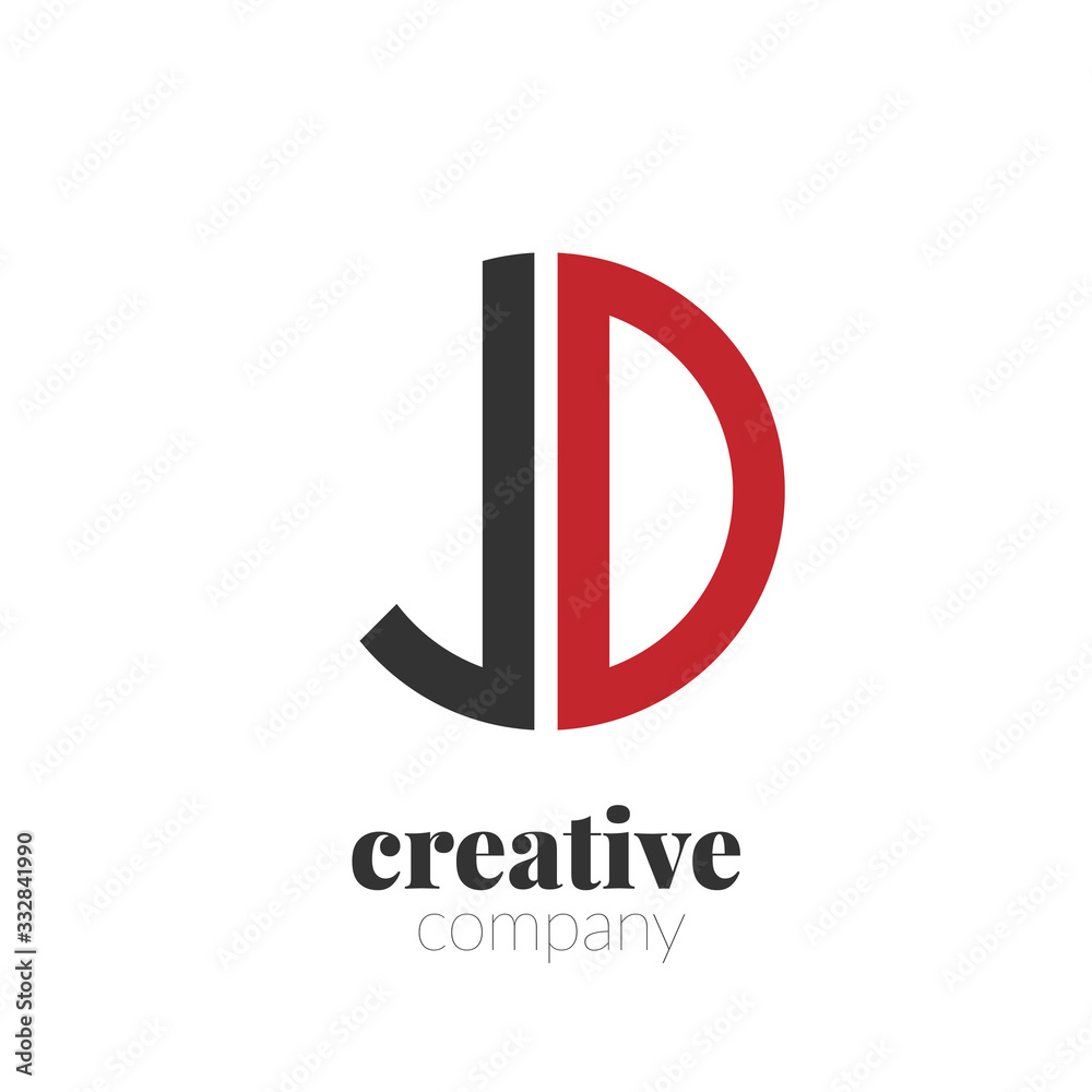 Initial Letter jd Creative Elegant Circle Logo. Circle Logo Template ...
