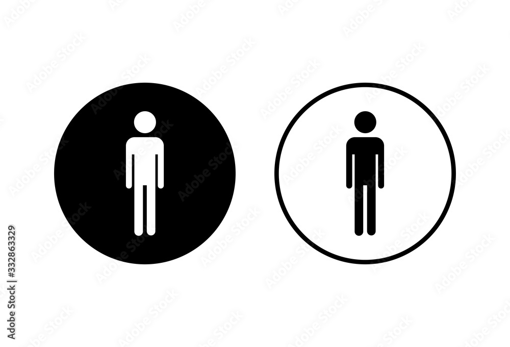 Man icon vector. Toilet sign. Man restroom sign vector. Male icon Stock ...