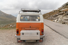 VW Bus On Rocky Ledge Free Stock Photo - Public Domain Pictures